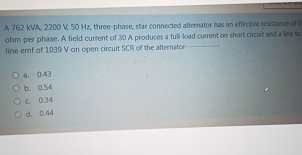 A 762 kVA, 2200 V, 50 Hz, three-phase, star | StudyX