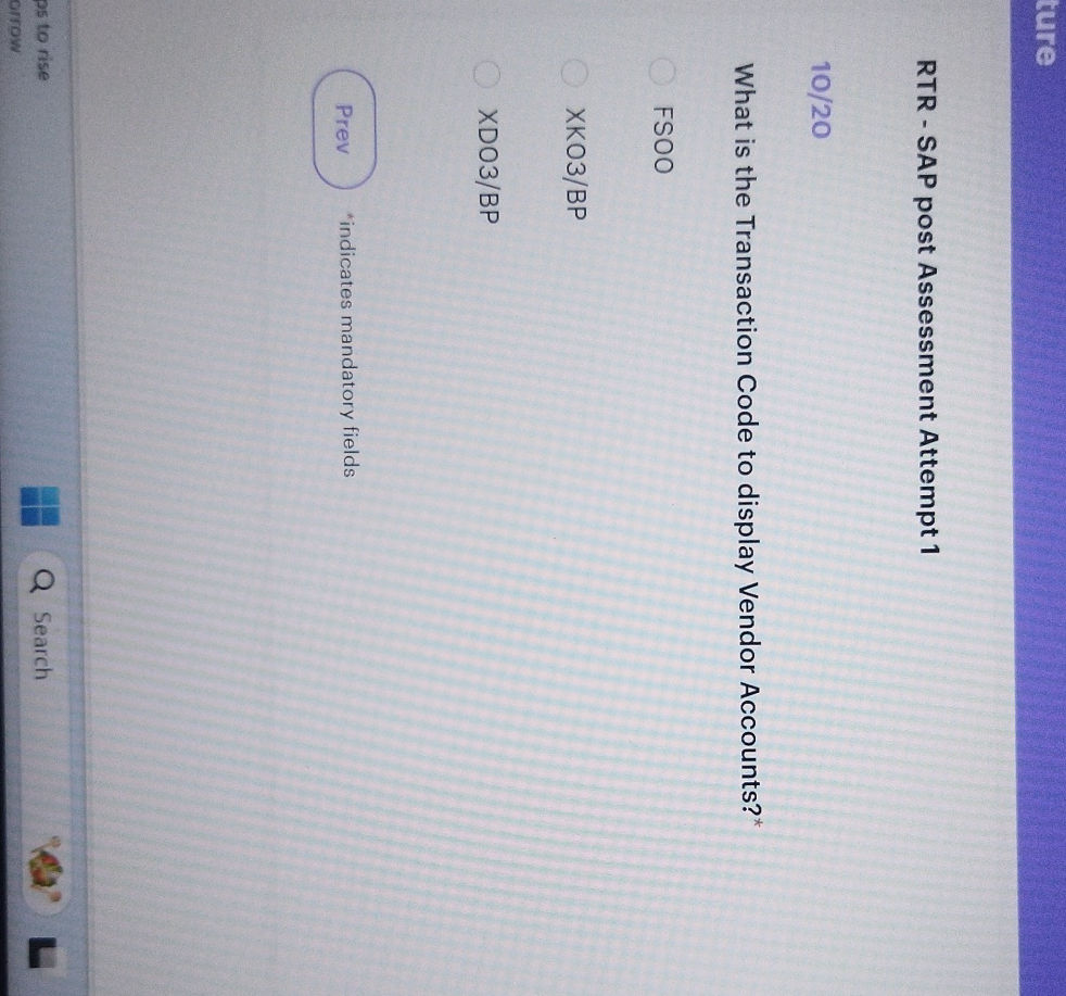 What is the Transaction Code to display | StudyX