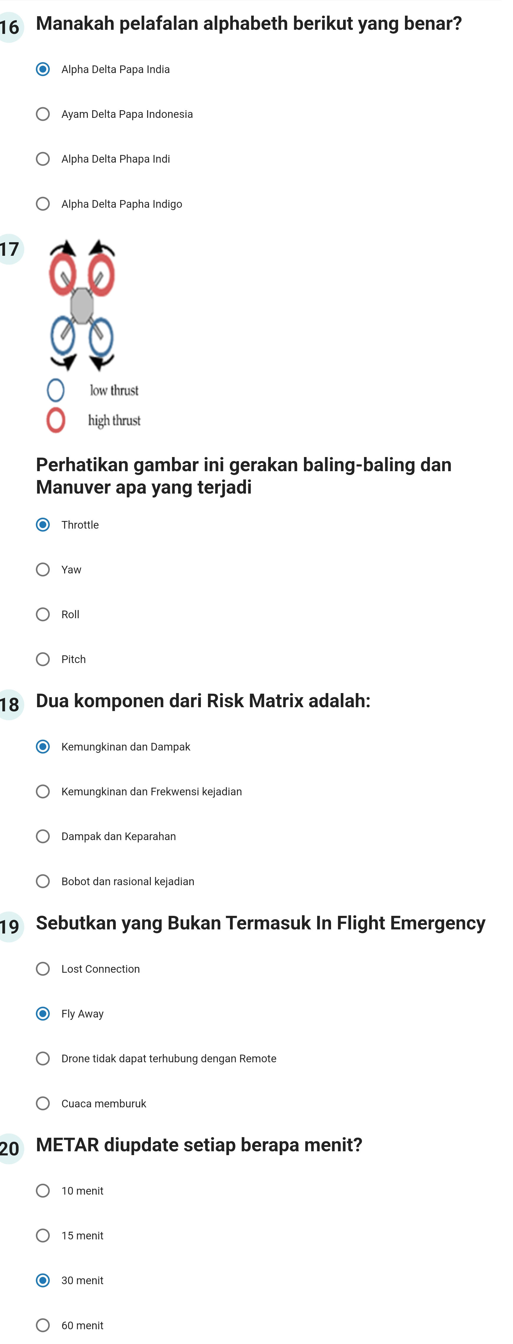 16. Manakah pelafalan alphabeth berikut yang | StudyX