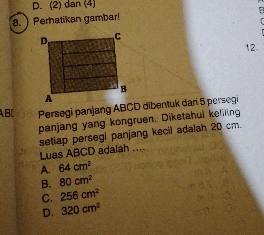Perhatikan gambar! Persegi panjang ABCD | StudyX