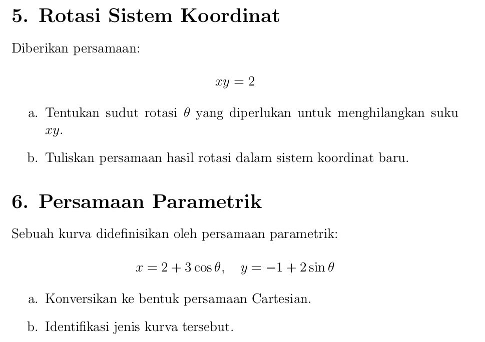5. Rotasi Sistem Koordinat Diberikan | StudyX