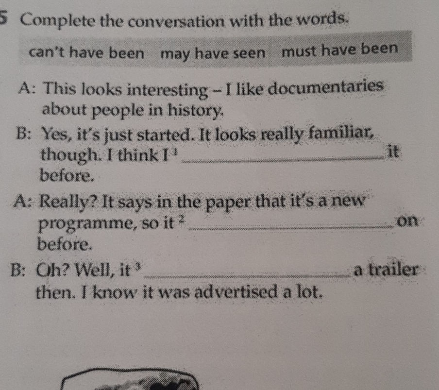 5 Complete the conversation with the words. | StudyX