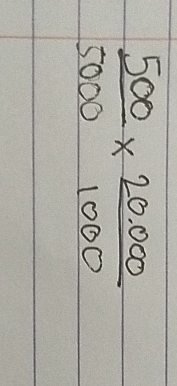 Calculate the result of (500 * 20.00) / 1000 | StudyX