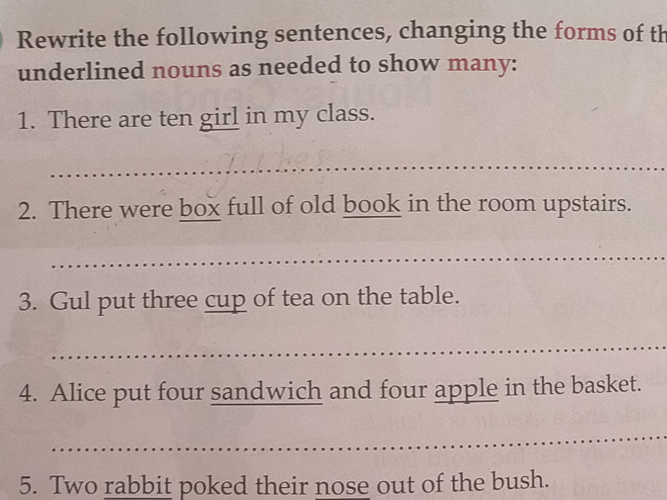 Rewrite the following sentences, changing | StudyX