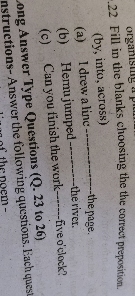 22 Fill in the blanks choosing the the | StudyX