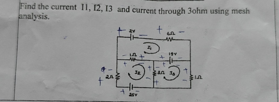 Find the current I1, I2, I3 and current | StudyX