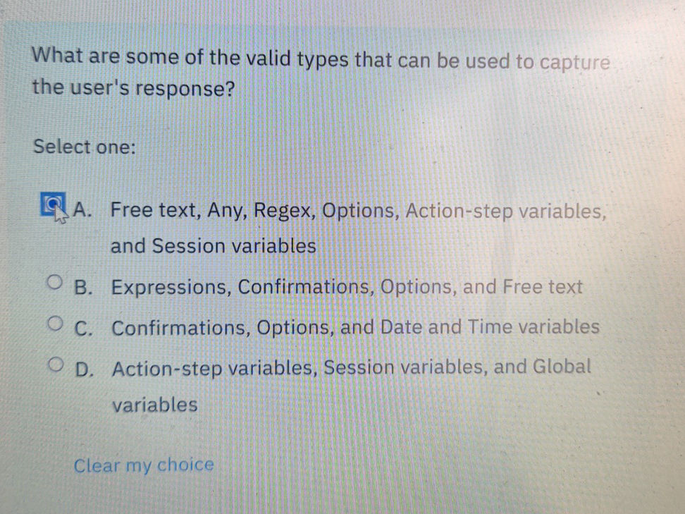 What are some of the valid types that can be | StudyX
