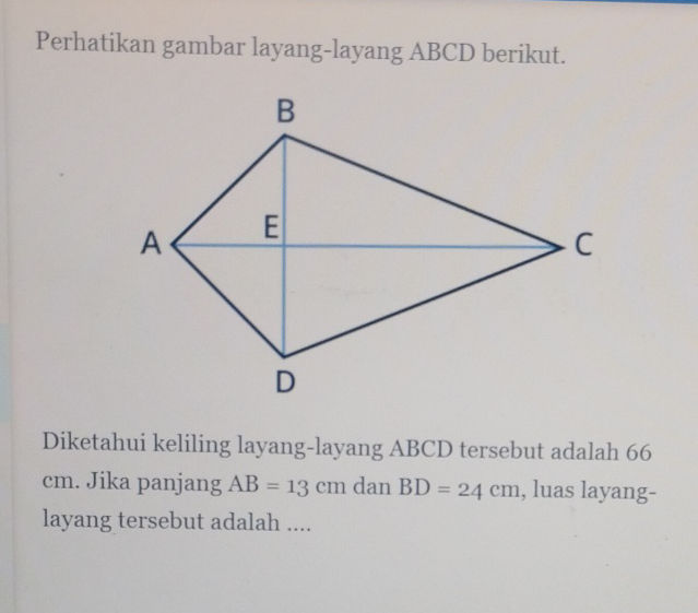 Perhatikan gambar layang-layang ABCD | StudyX
