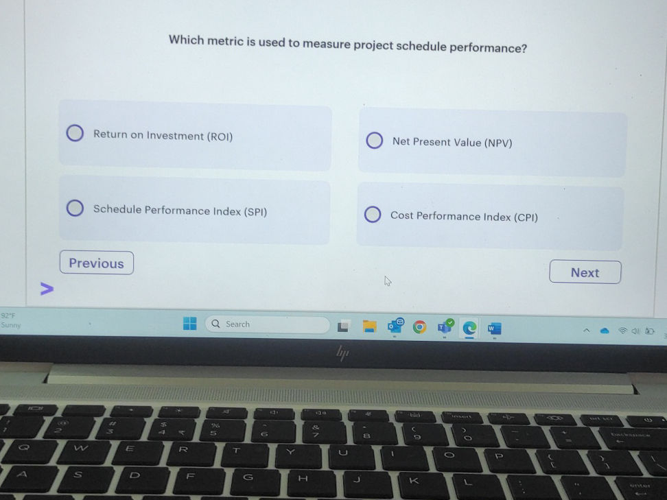 Which metric is used to measure project | StudyX