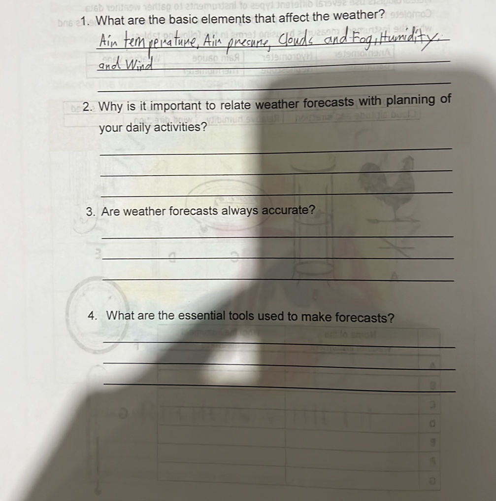 1. What are the basic elements that affect | StudyX