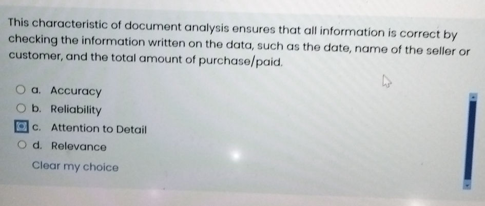 This characteristic of document analysis | StudyX
