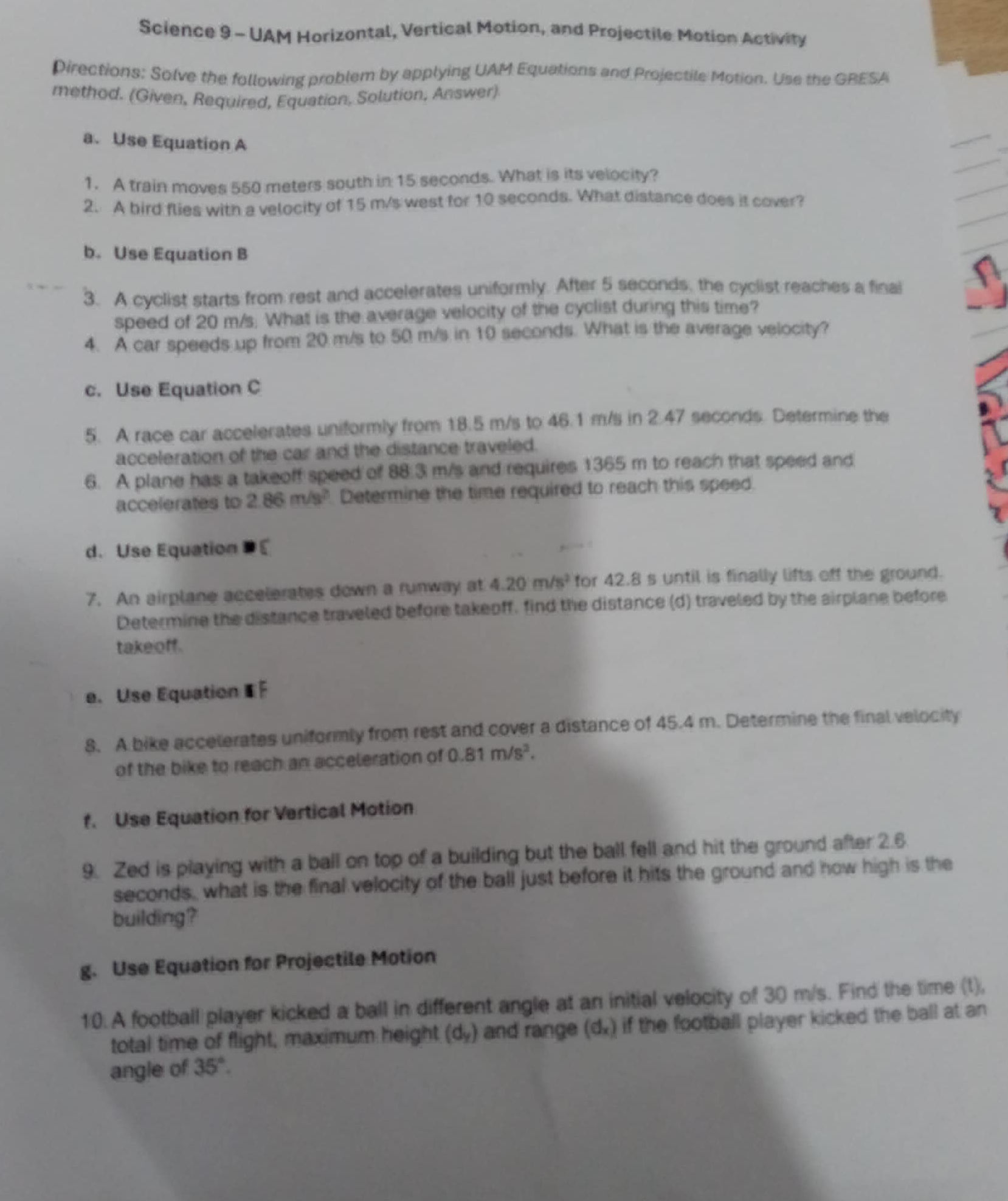 Directions: Solve the following problem by | StudyX