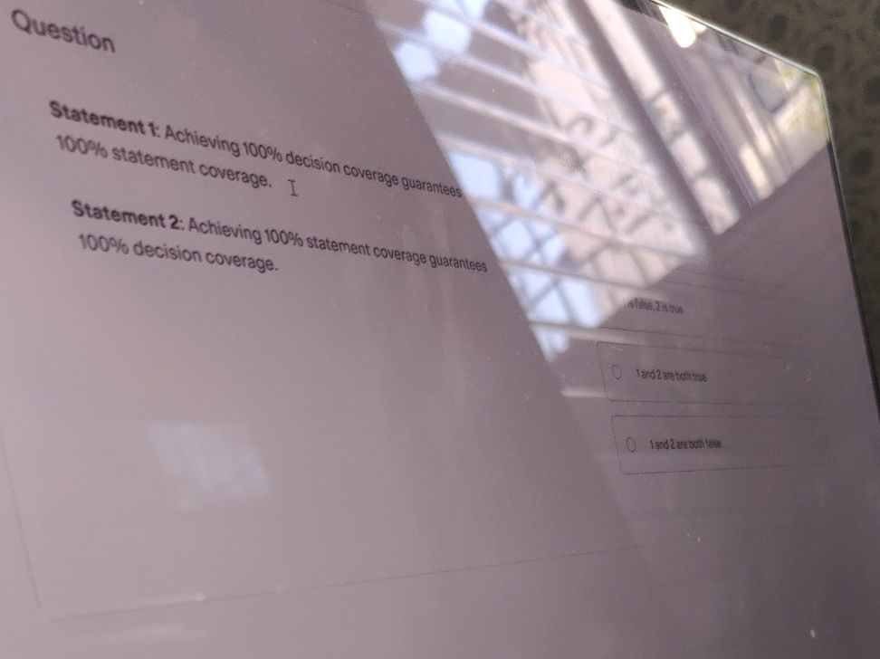 Statement 1: Achieving 100% decision | StudyX