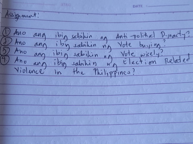 1. Ano ang ibig sabihin ng Anti-political | StudyX