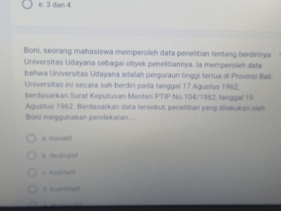 Boni, seorang mahasiswa memperoleh data | StudyX