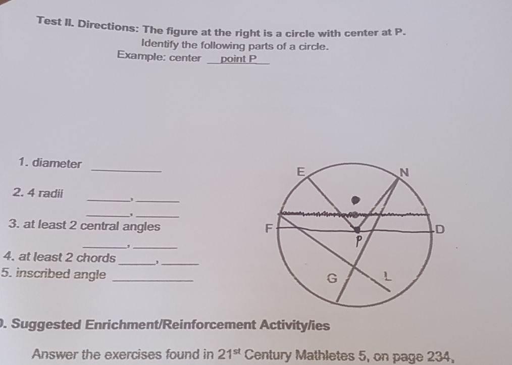 Test II. Directions: The figure at the right | StudyX