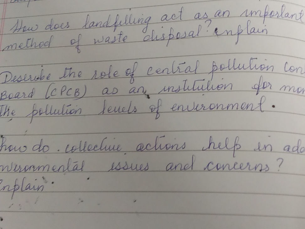 How does landfilling act as an important | StudyX