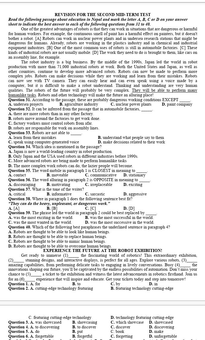 Question 31. According to the passage, these | StudyX