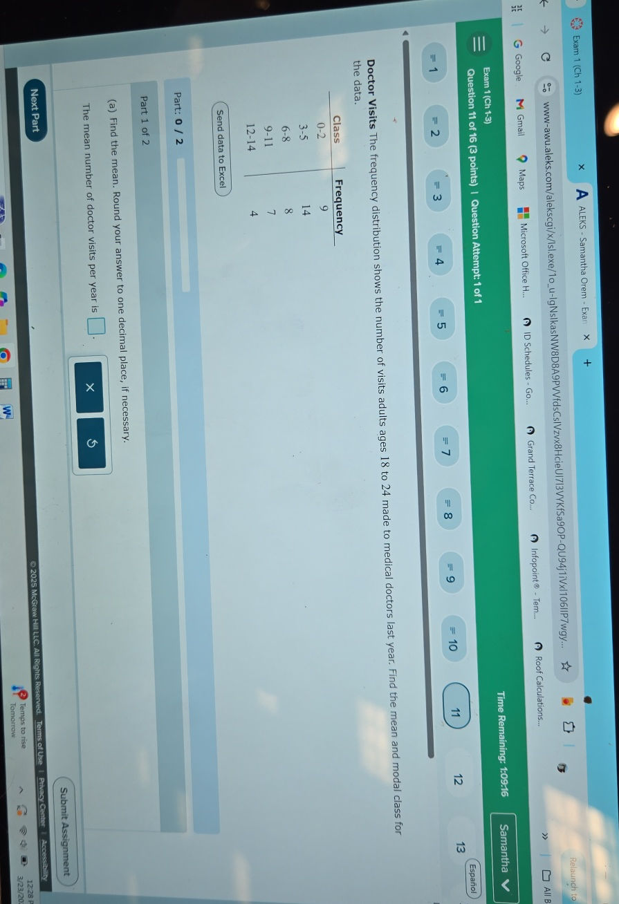 Doctor Visits The frequency distribution | StudyX