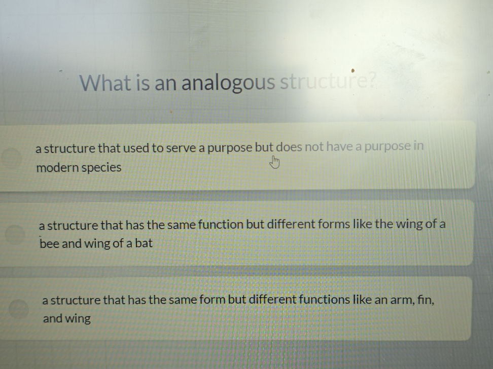 What is an analogous structure? a structure | StudyX