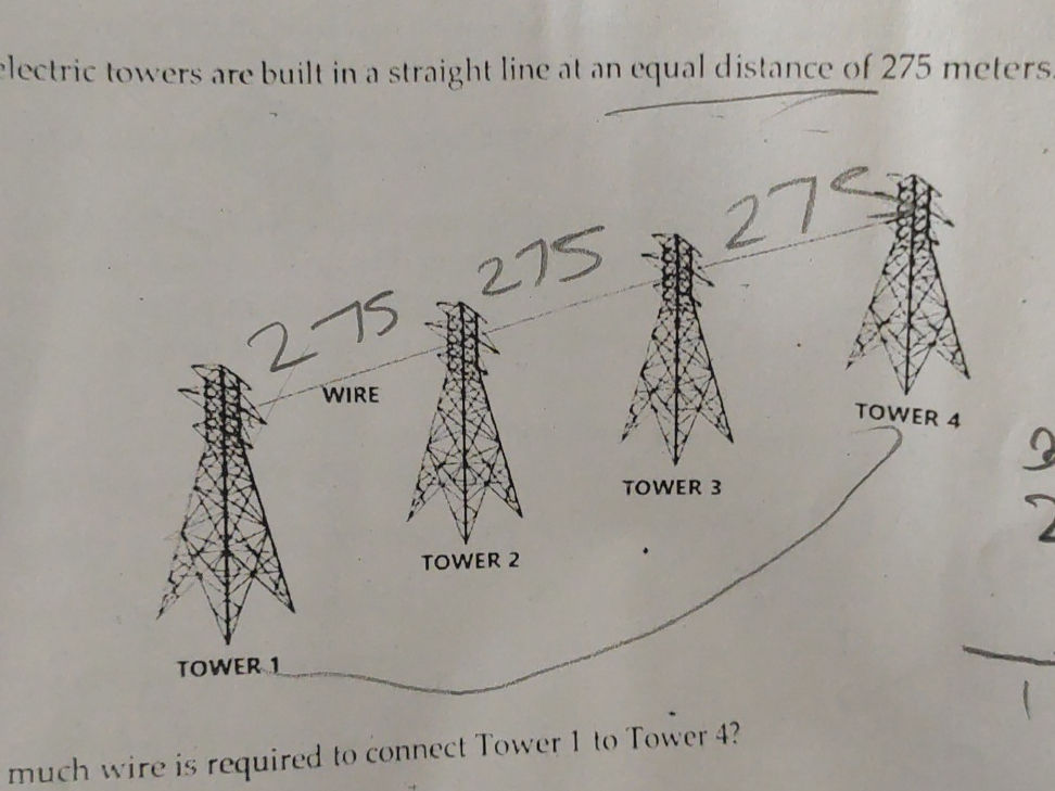 electric towers are built in a straight line | StudyX