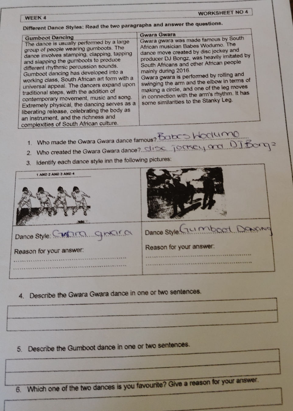 Different Dance Styles: Read the two | StudyX