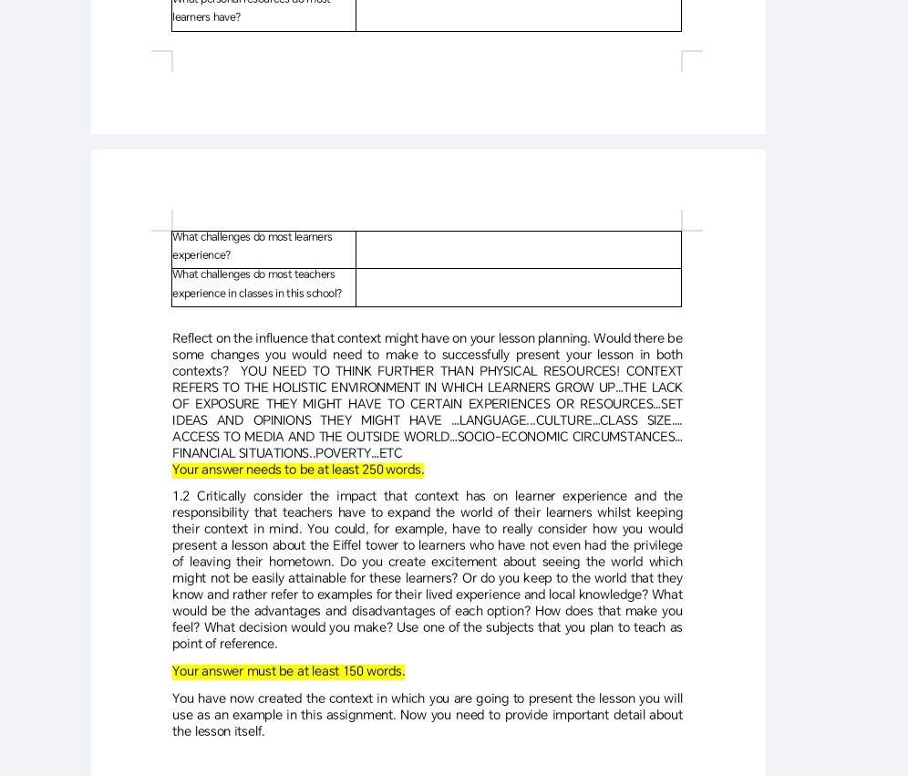 What personal resources do most learners | StudyX