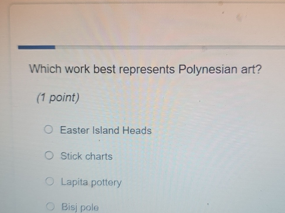 Which work best represents Polynesian art? | StudyX
