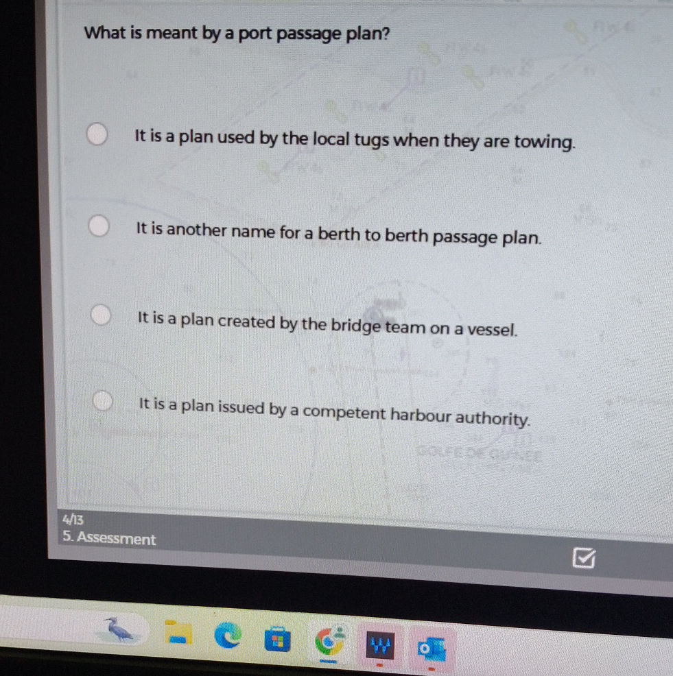 What is meant by a port passage plan? It is
