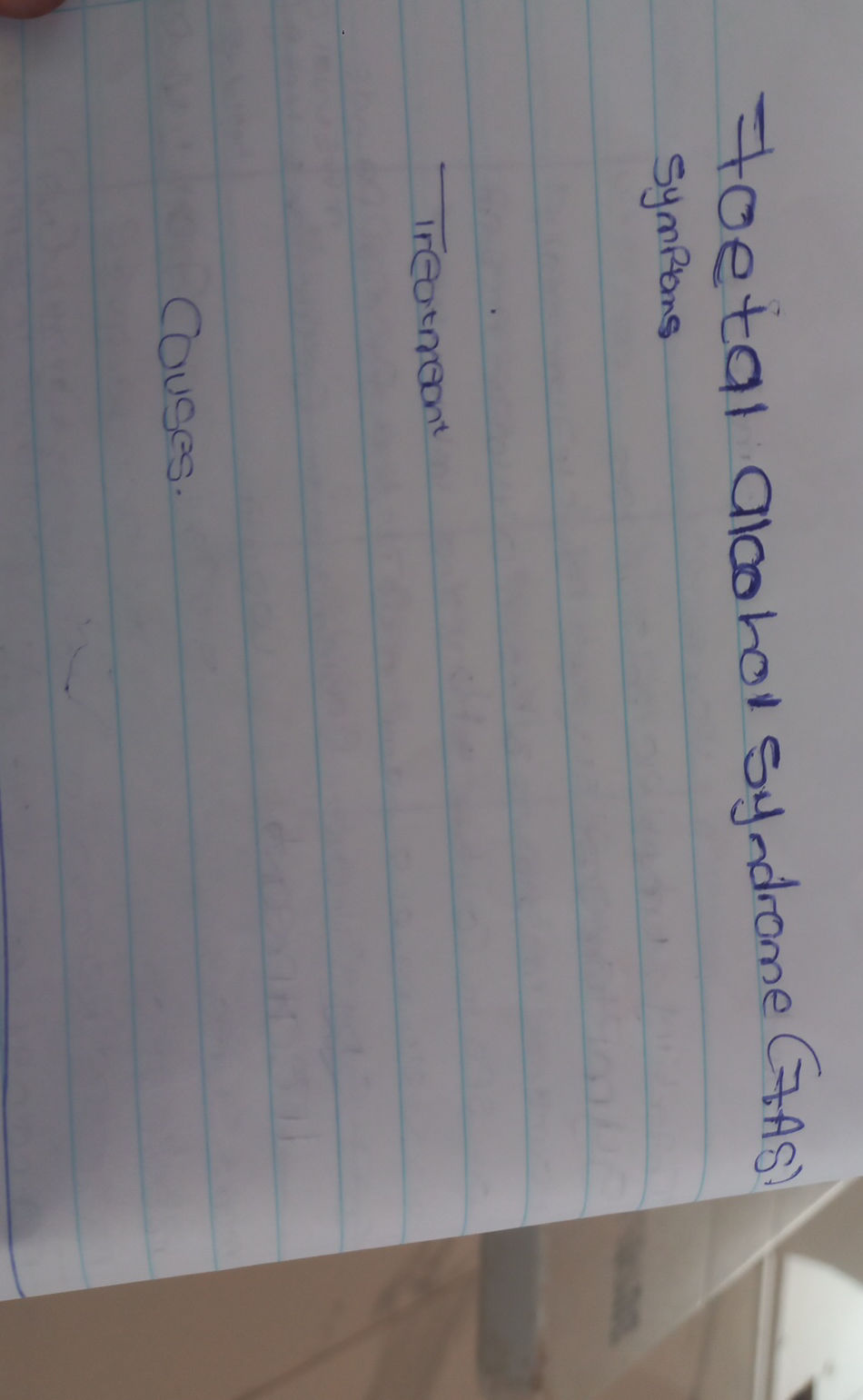 Fetal alcohol Syndrome (FAS) Symptoms | StudyX