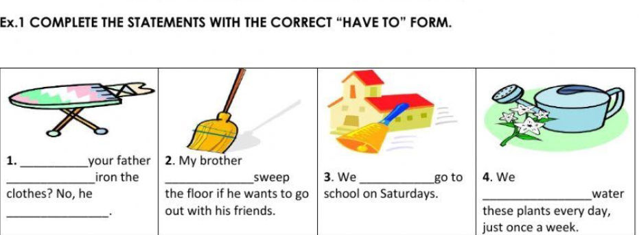 Ex.1 COMPLETE THE STATEMENTS WITH THE | StudyX