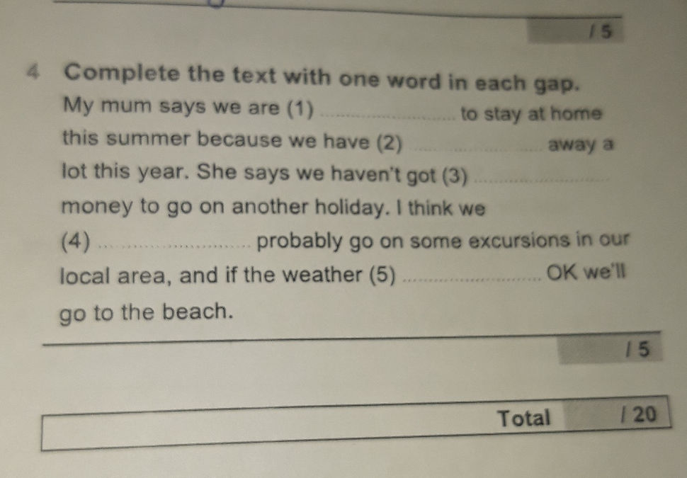 4 Complete the text with one word in each | StudyX