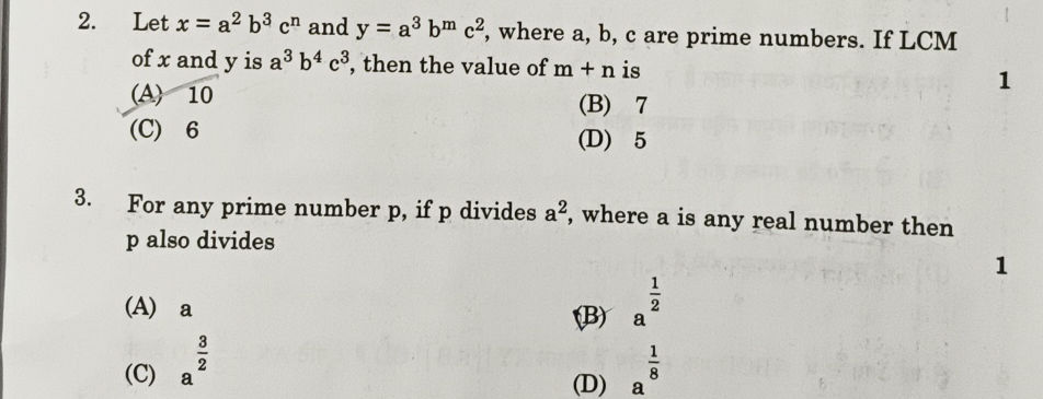 2. Let $x = a^2 b^3 c^n$ and $y = a^3 b^m | StudyX