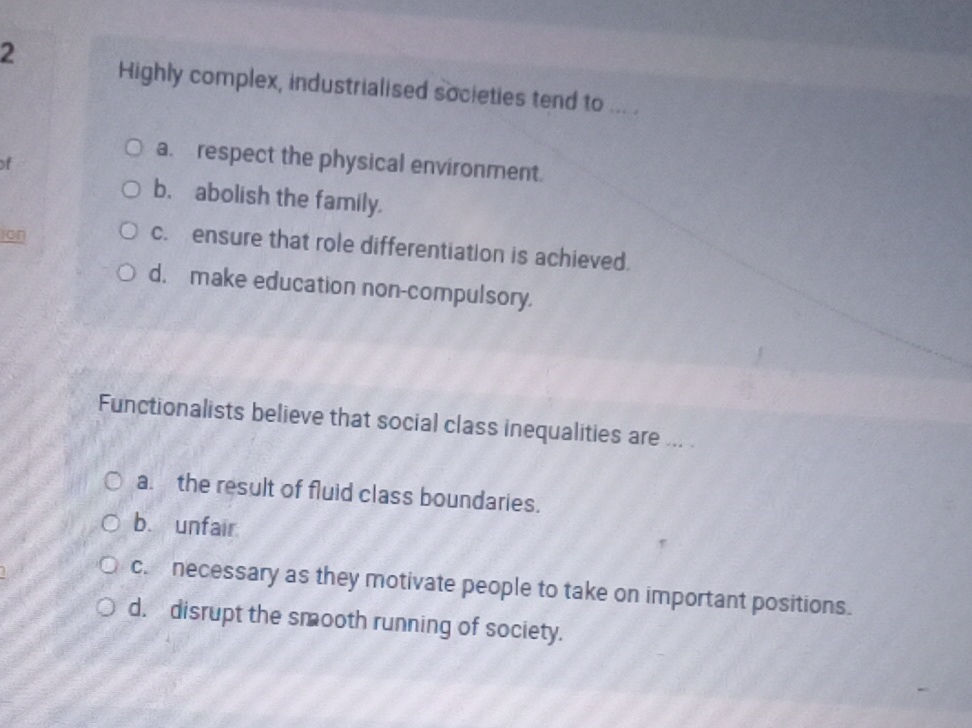 Highly complex, industrialised societies