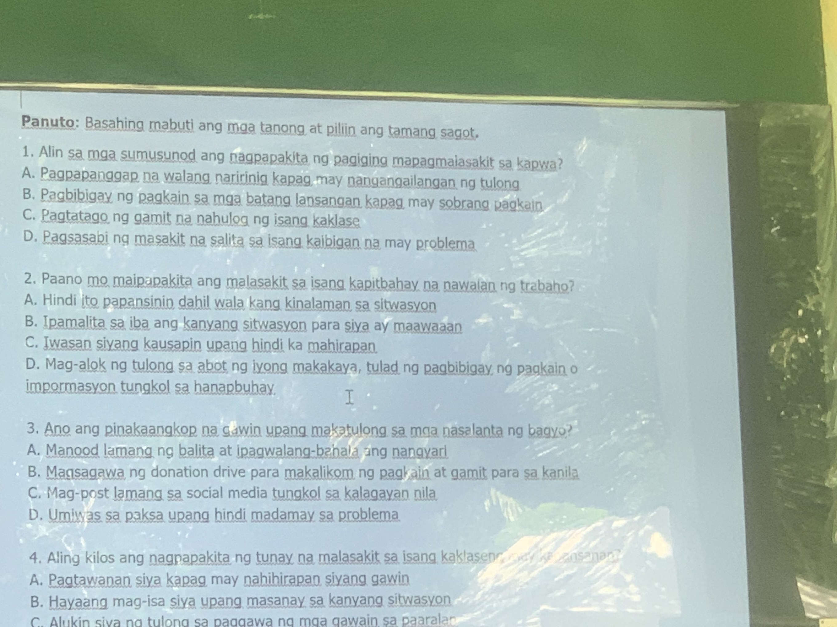 1. Alin sa mga sumusunod ang nagpapakita ng | StudyX