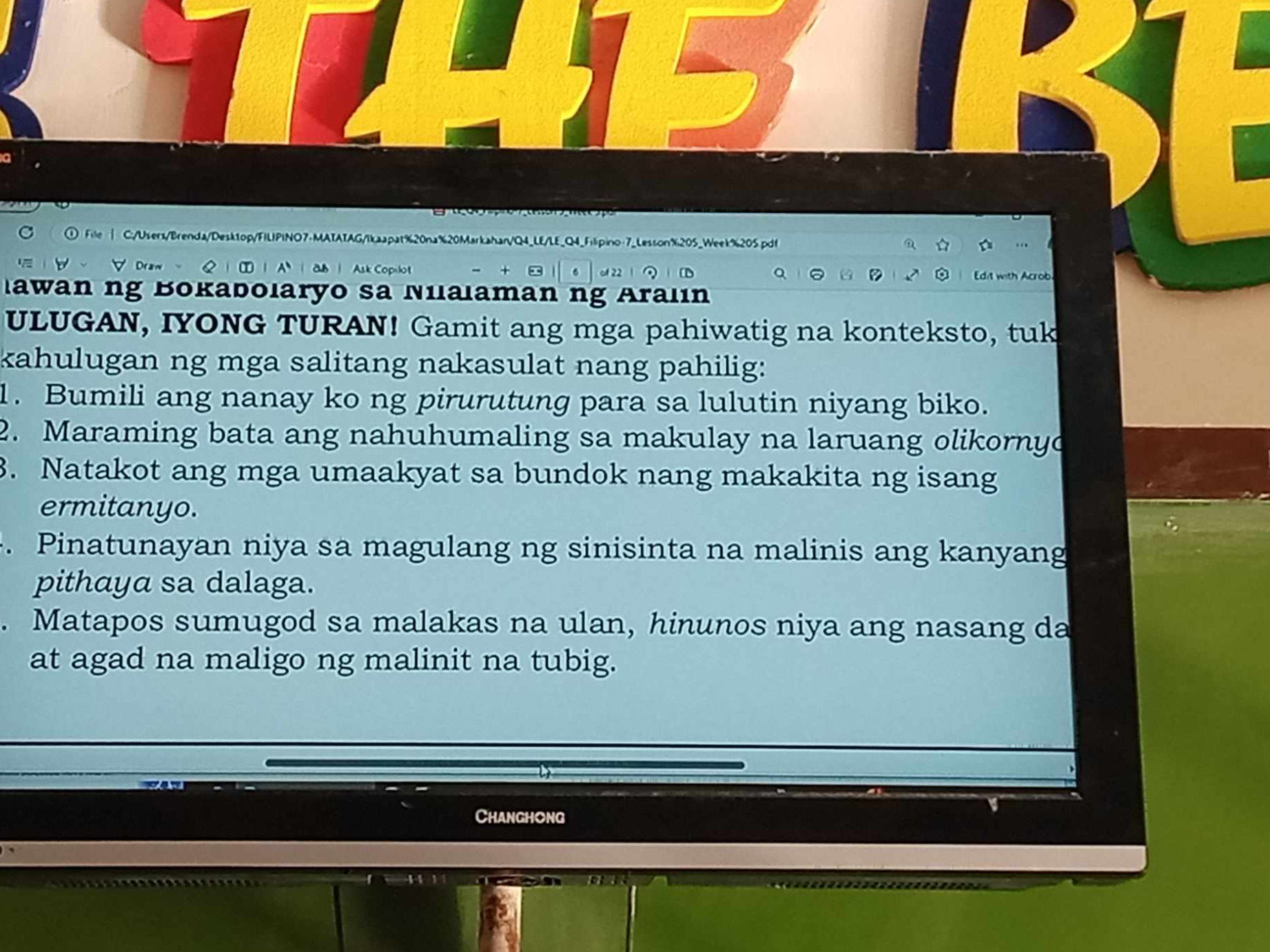 tawan ng bokadolaryo sa Nualaman ng Aralin | StudyX