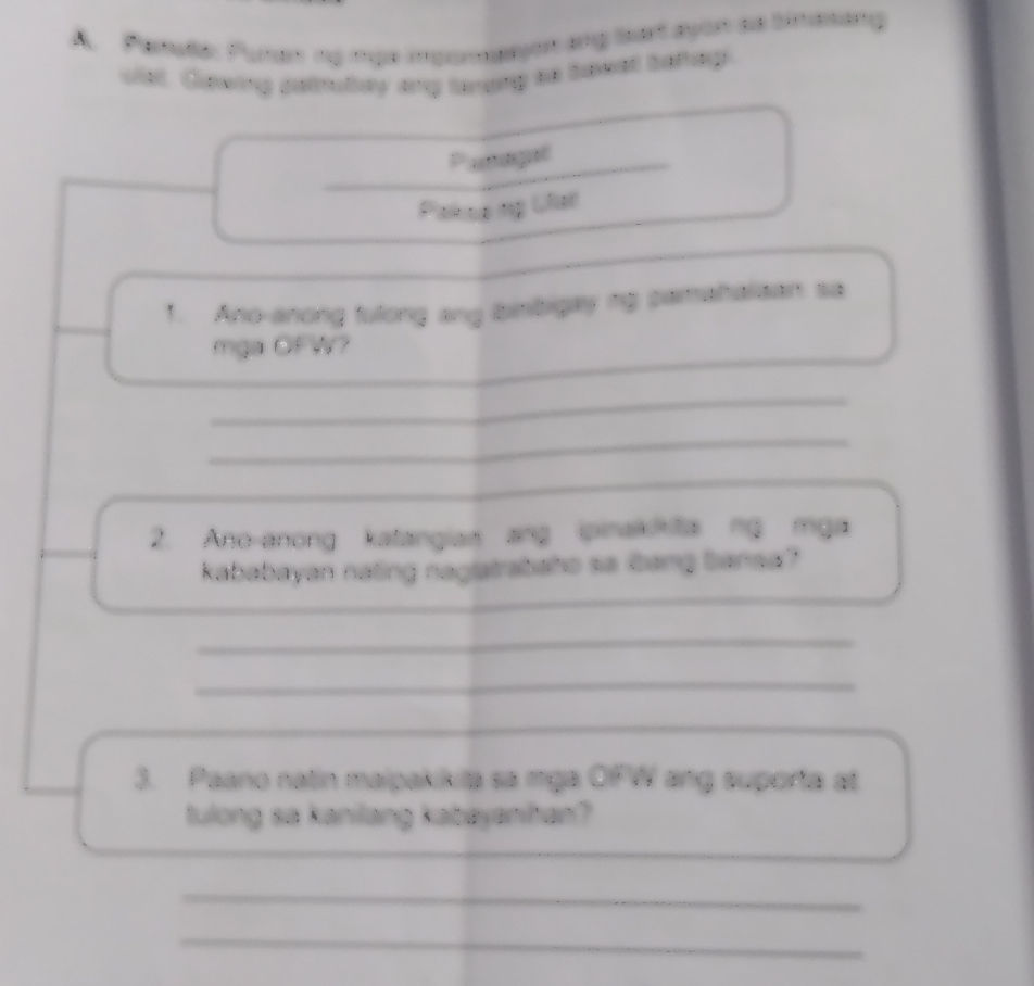 Panagat Paksa ng Ulat 1. Ano-anong tulong | StudyX