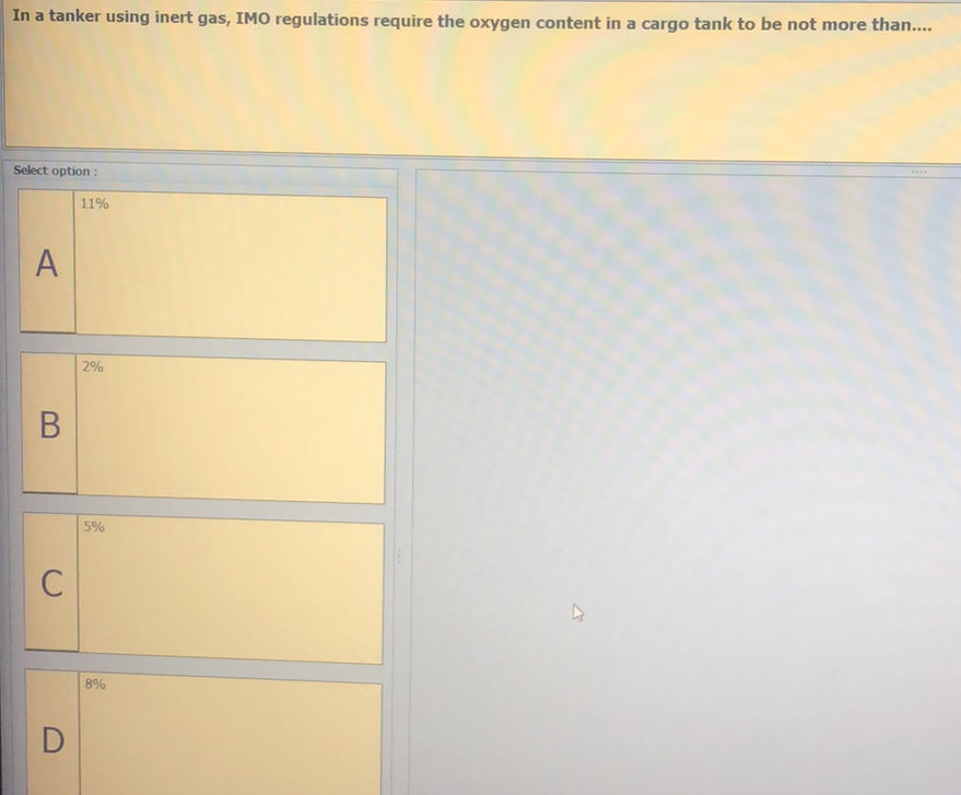 In a tanker using inert gas, IMO regulations | StudyX