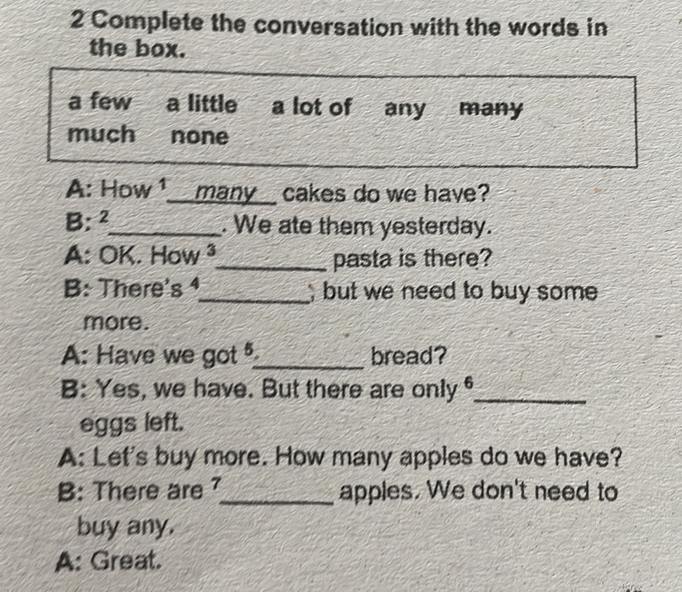 2 Complete the conversation with the words | StudyX