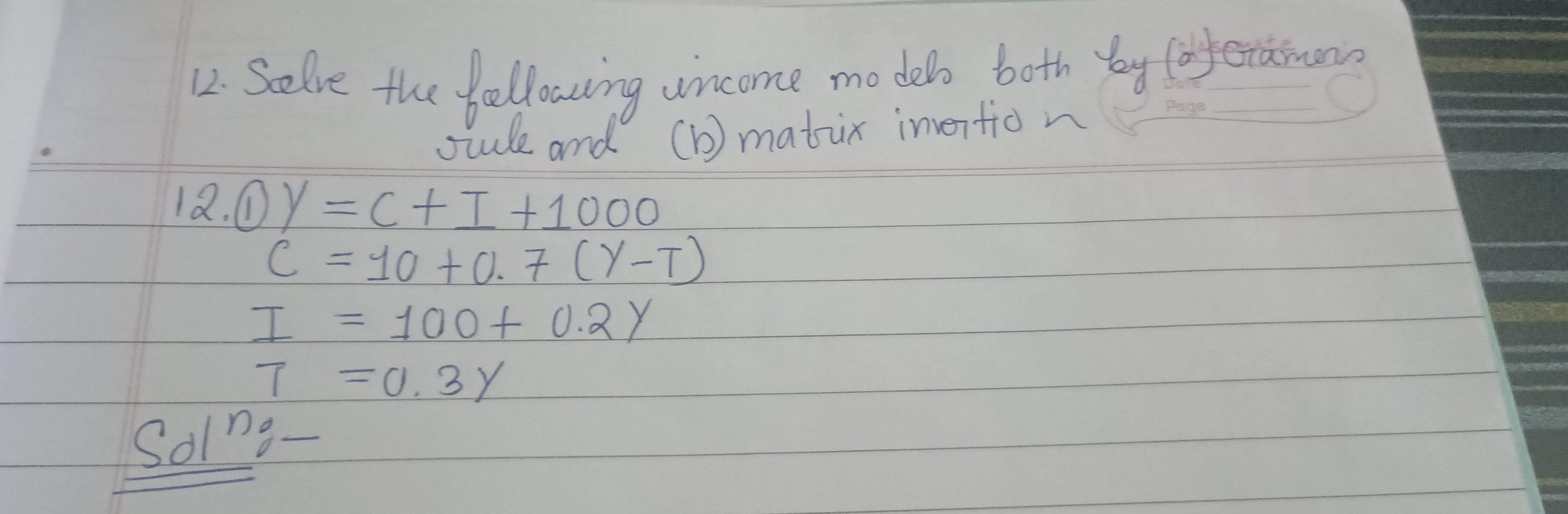 12. Solve the following income models both | StudyX