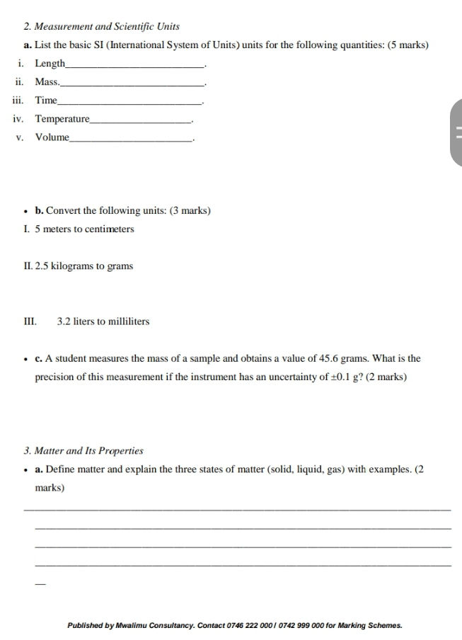2. Measurement and Scientific Units a. List | StudyX