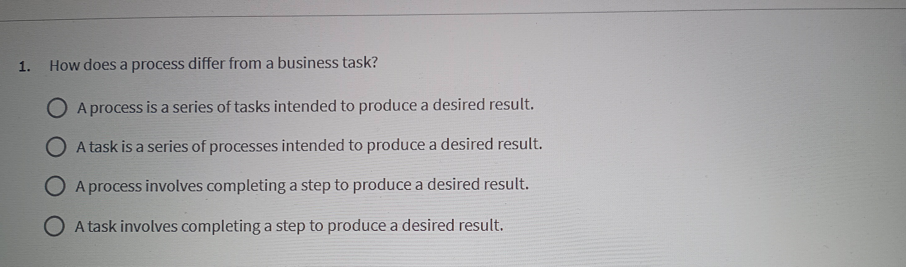 1. How does a process differ from a business | StudyX
