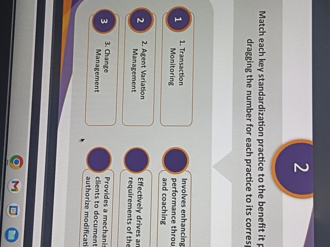 Match each key standardization practice to | StudyX