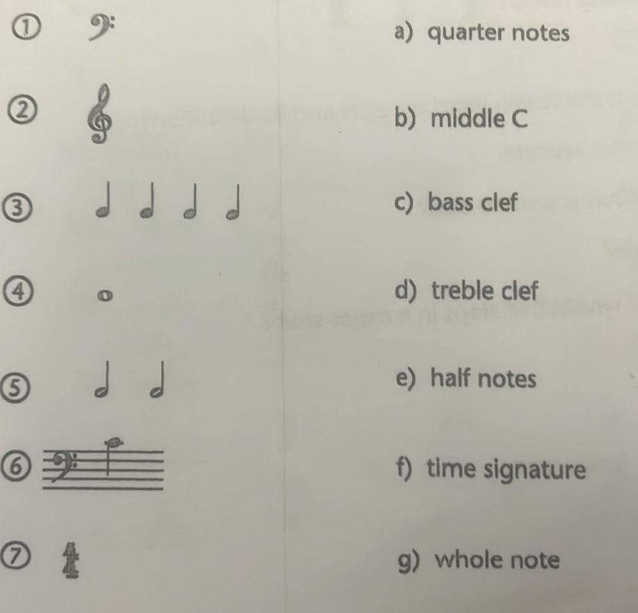 Match the musical symbols with their names: | StudyX