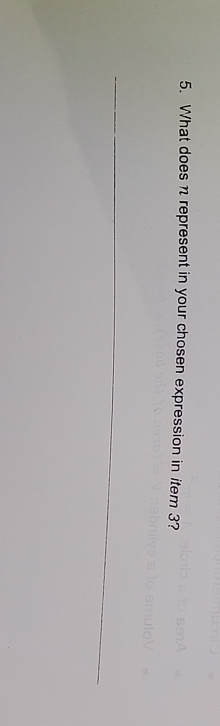 5. What does n represent in your chosen | StudyX