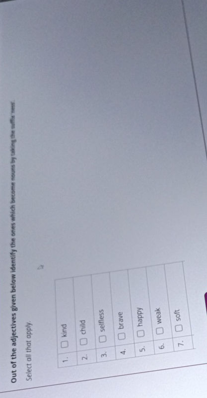 Out of the adjectives given below identify | StudyX