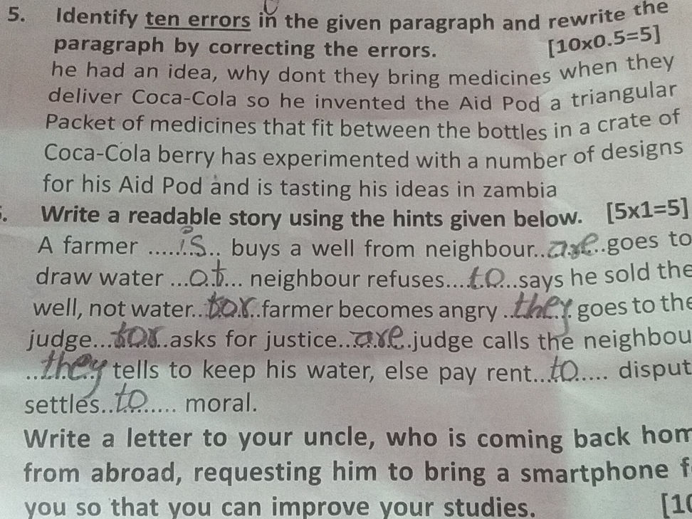 5. Identify ten errors in the given | StudyX