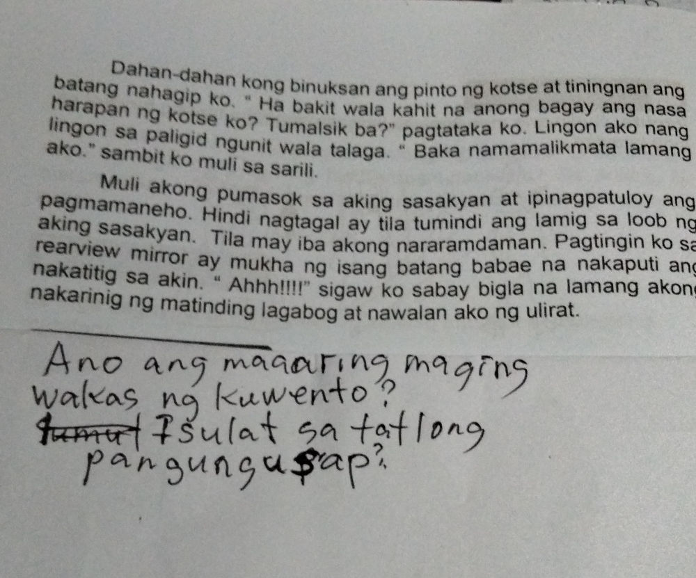 Ano ang maaaring maging wakas ng kuwento? | StudyX