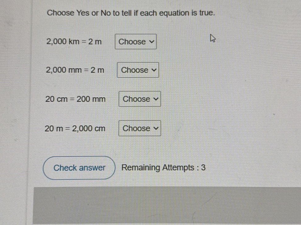 Choose Yes or No to tell if each equation is | StudyX