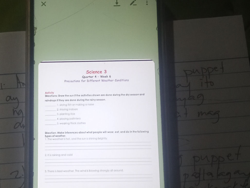 Science 3 Quarter 4 - Week 6 Precautions for | StudyX